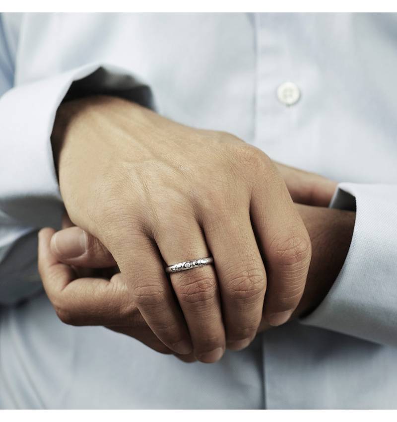 Alliance homme or blanc Alex