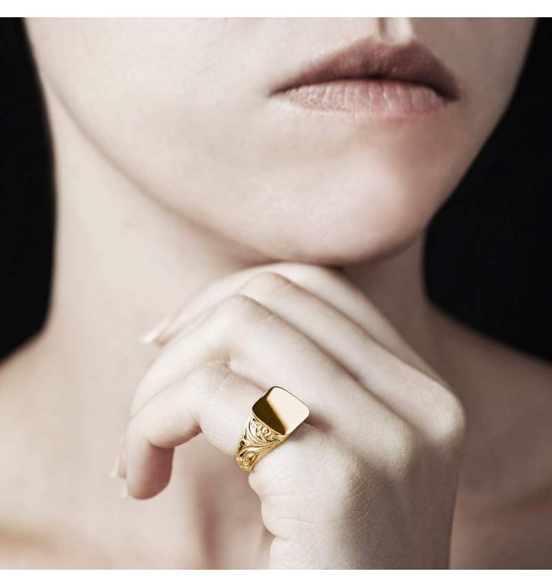 Chevalière femme or jaune Maximilien